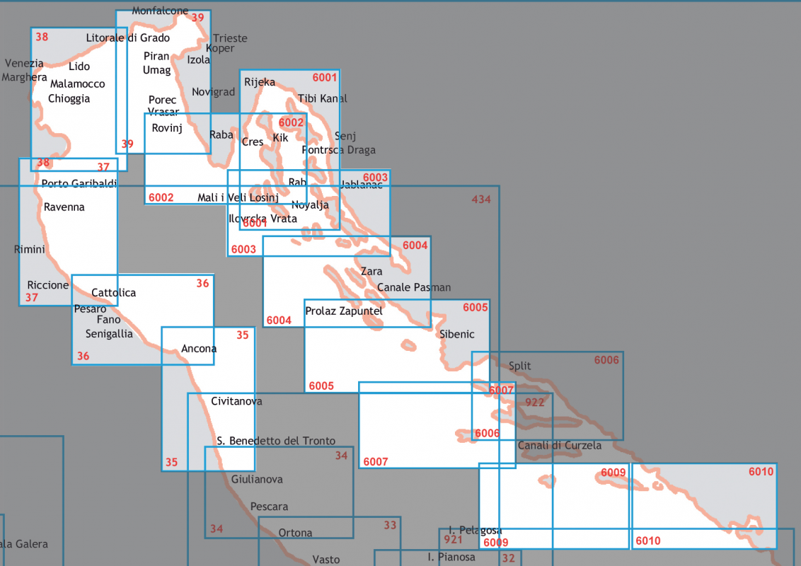 NAUTIČKA KARTA - SJEVERNI-SREDNJI JADRAN - Prodaja nautičke opreme za ...
